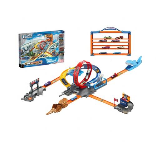 Pista track Gigante T-rex Shark com 8 carrinhos | Ponto