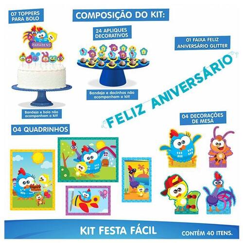 Kit Festa Fácil Aniversário Galinha Pintadinha | Ponto