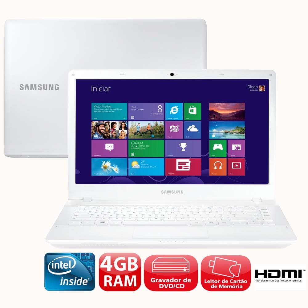 Notebook samsung 270e branco intel dual core 4gb 500gb 14 | Ponto