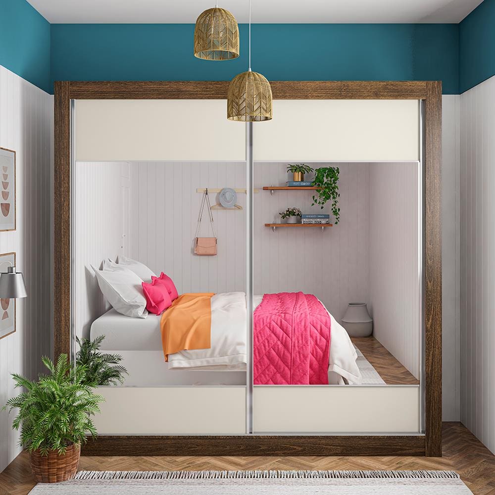 Guarda roupa embutido na parede de cimento | Pontofrio