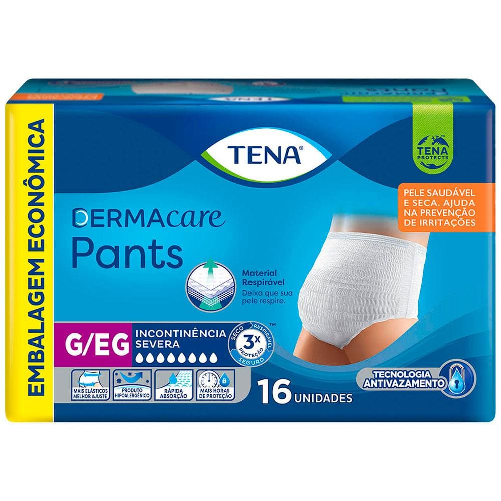 Roupa Intima Tena Dermacare Pants Ultra PM 16 Unidades | Pontofrio